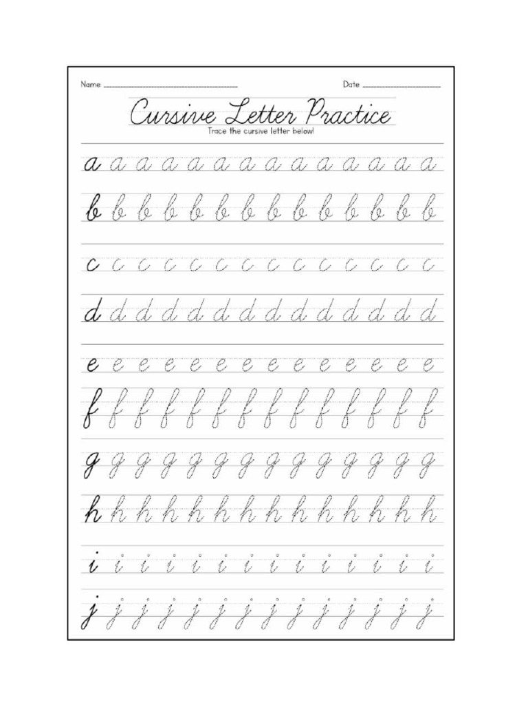 Cursive Letters Worksheet | PDF