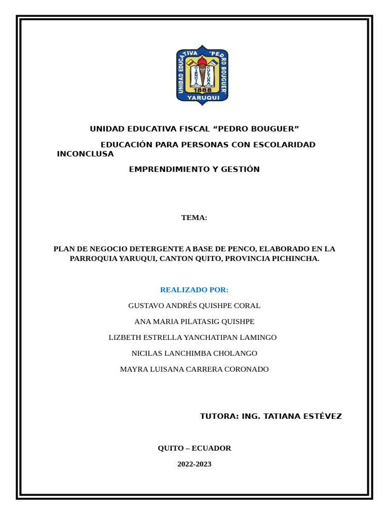 Proyecto Ultra Penco Mayra 1 | PDF | Producto (Negocio) | Calidad (comercial)