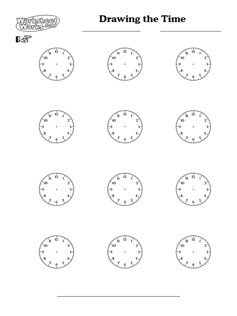 WorksheetWorks Drawing The Time 2 | PDF