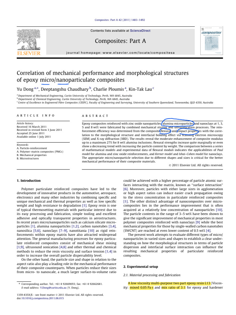Mechanical Performance of Epoxy Composites | PDF | Composite Material ...