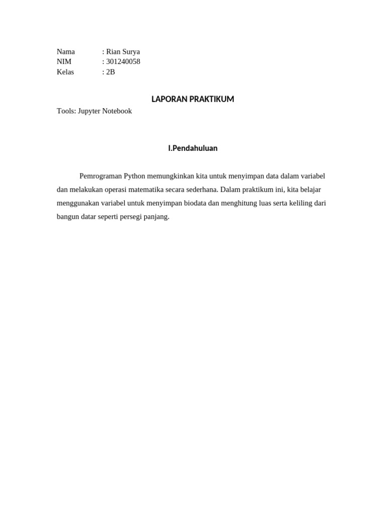 Laporan Praktikum Biodata Luas | PDF