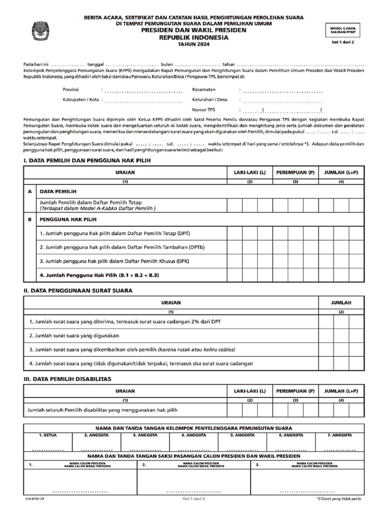 Form. C. Hasil Salinan - PPWP | PDF