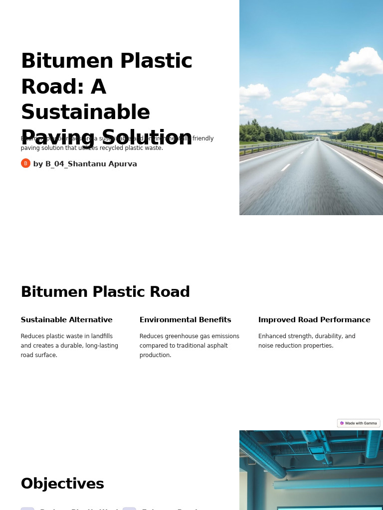 Bitumen Plastic Road A Sustainable Paving Solution | PDF