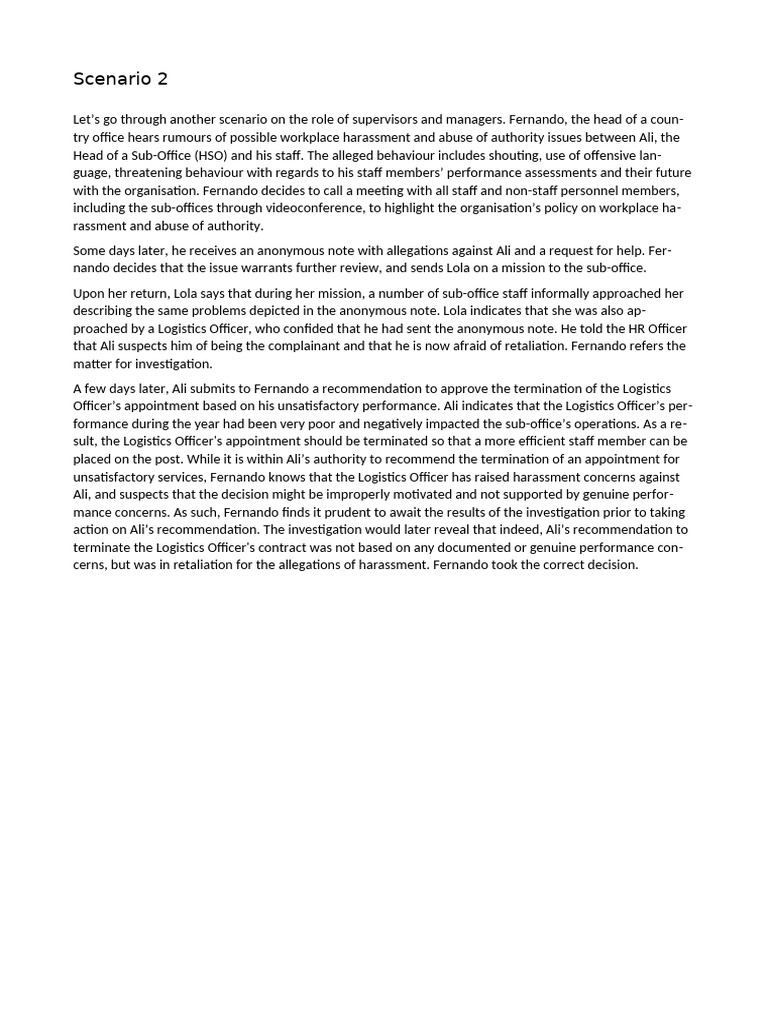 Scenario 2 Transcript | PDF