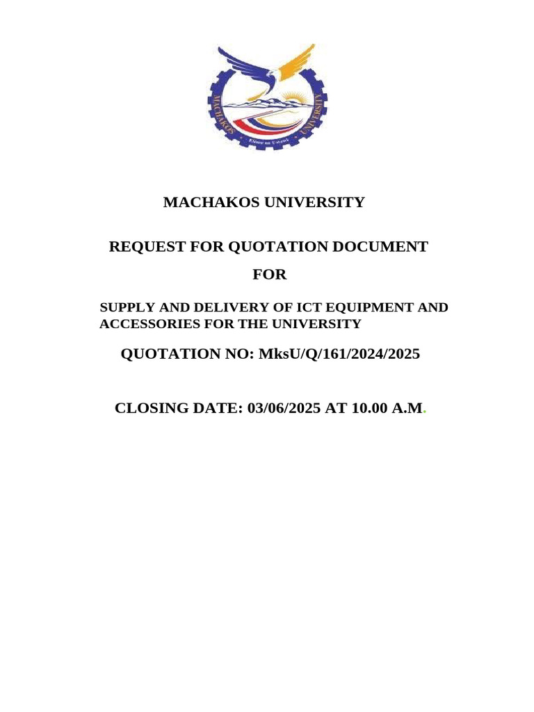 Ict Equipment and Accessories Rfq-Roshewa-May 2025 | PDF | Personal ...