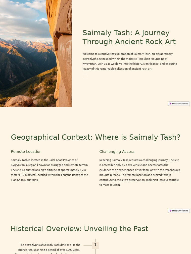 Saimaly Tash A Journey Through Ancient Rock Art | PDF | Hunting | Shamanism