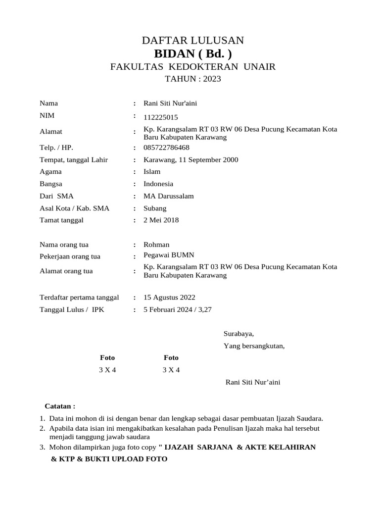 Blangko Kelulusan | PDF