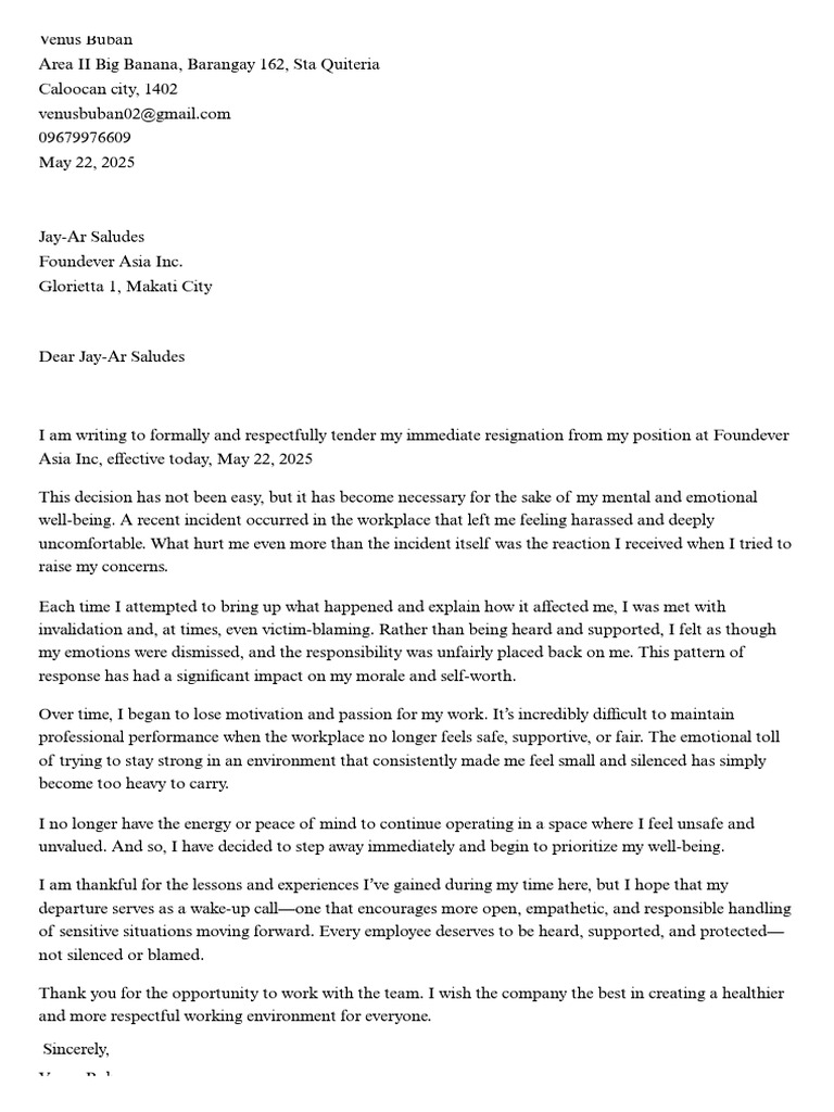 Certainly. Here's A Long and Detailed Immediate Resignation Letter That Cle - 20250522 - 173133 ...