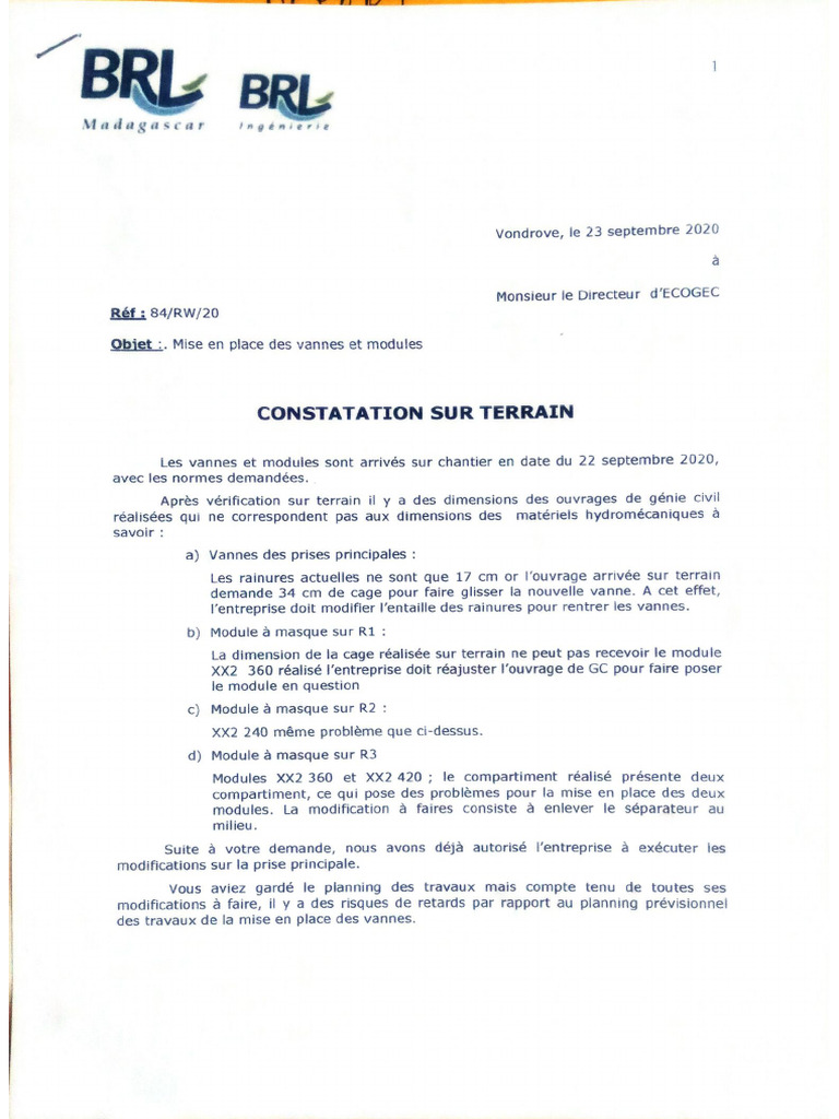 Constatation Sur Terrain | PDF