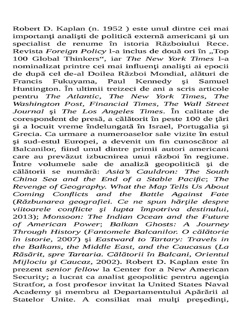 Robert D. Kaplan - Cucerirea Munților Stâncoși | PDF