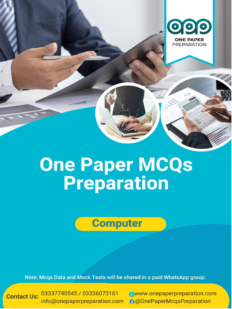 Computer Mcqs File 4 One Paper MCQs Preparation-3 | PDF | Microsoft Excel | Microsoft Word