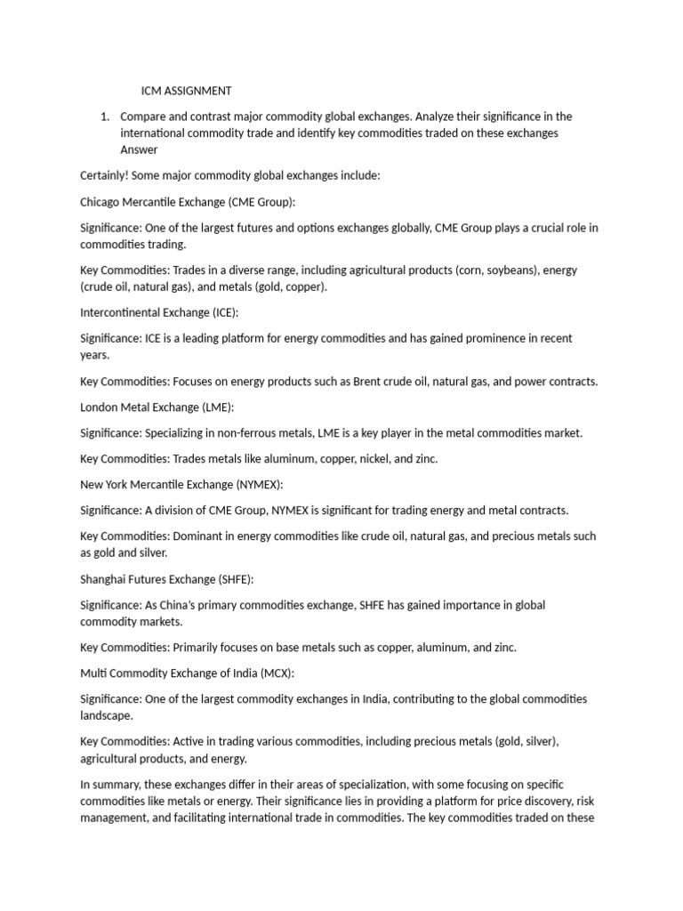 Icm Assignment 17 Jan | PDF | Commodity Markets | New York Mercantile Exchange