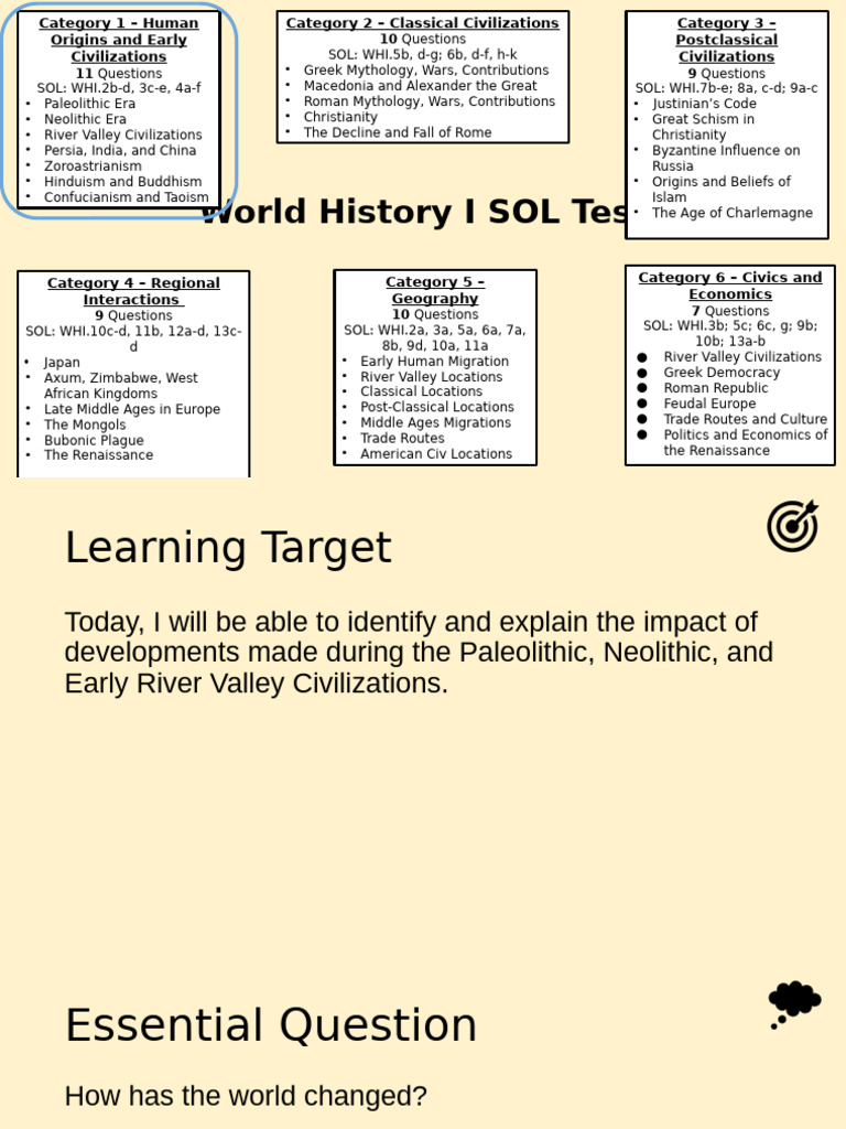 WHI U10 L6 RC1 - Notes Presentation | PDF | Paleolithic | Neolithic