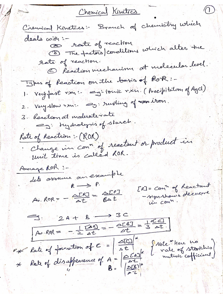 Chemical Kinetics Class 12 2025-26 | PDF