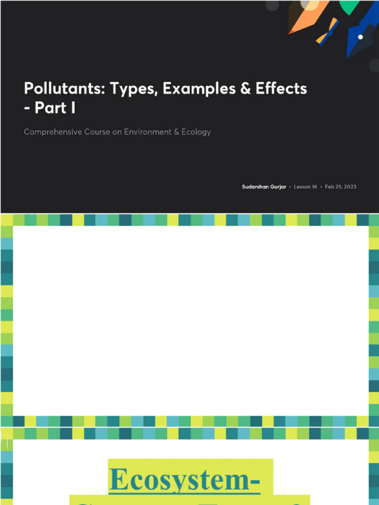 Pollutants Types Examples Effects Part I No Anno | PDF