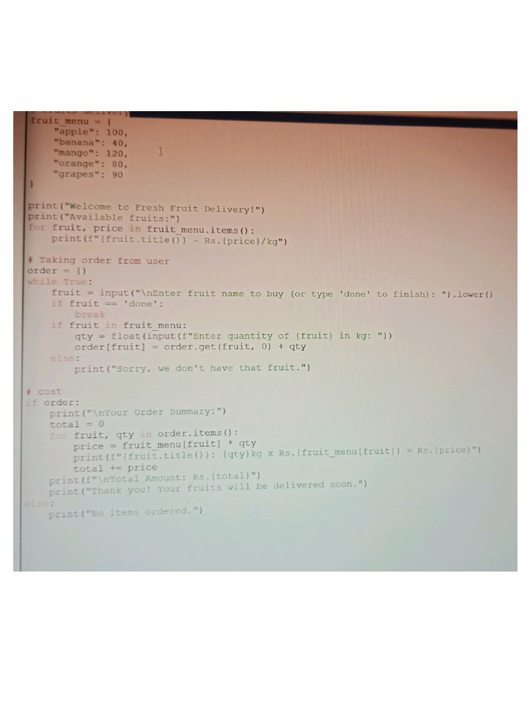 Fruit Vending Program | PDF