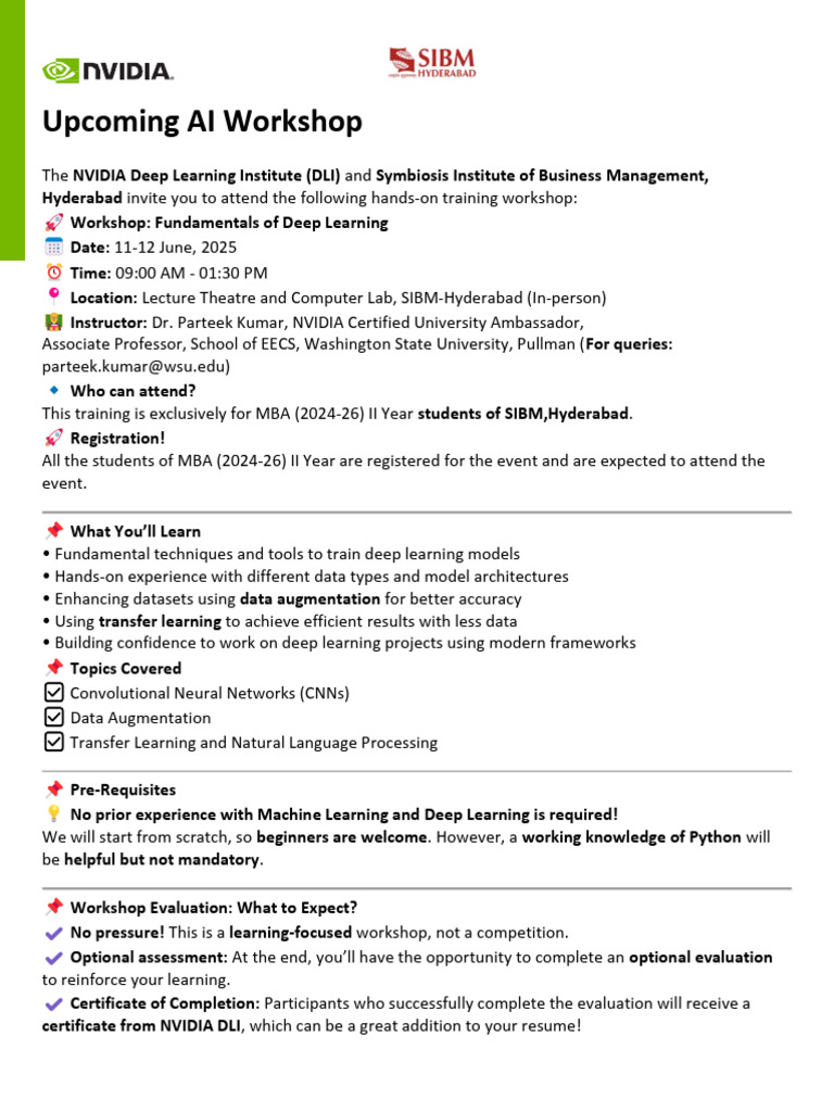 NVIDIA Deep Learning Workshop for MBAs | PDF