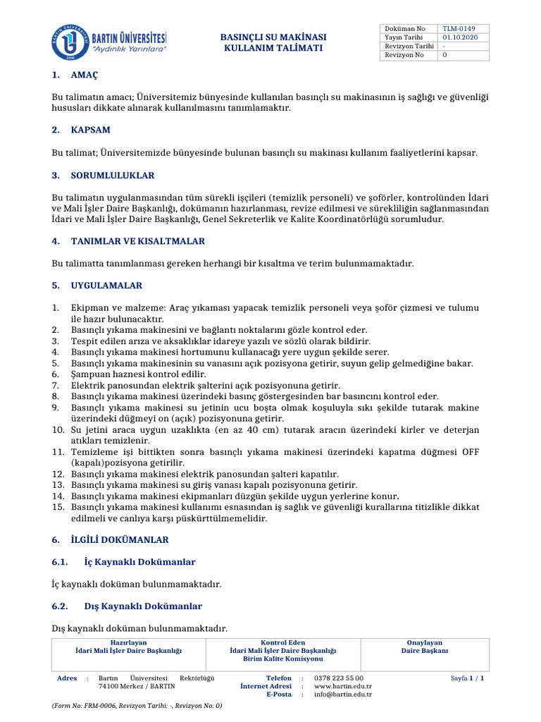 Tlm0149 Basincli Su Makinasi Kullanim Talimati 5s5Mm6L | PDF