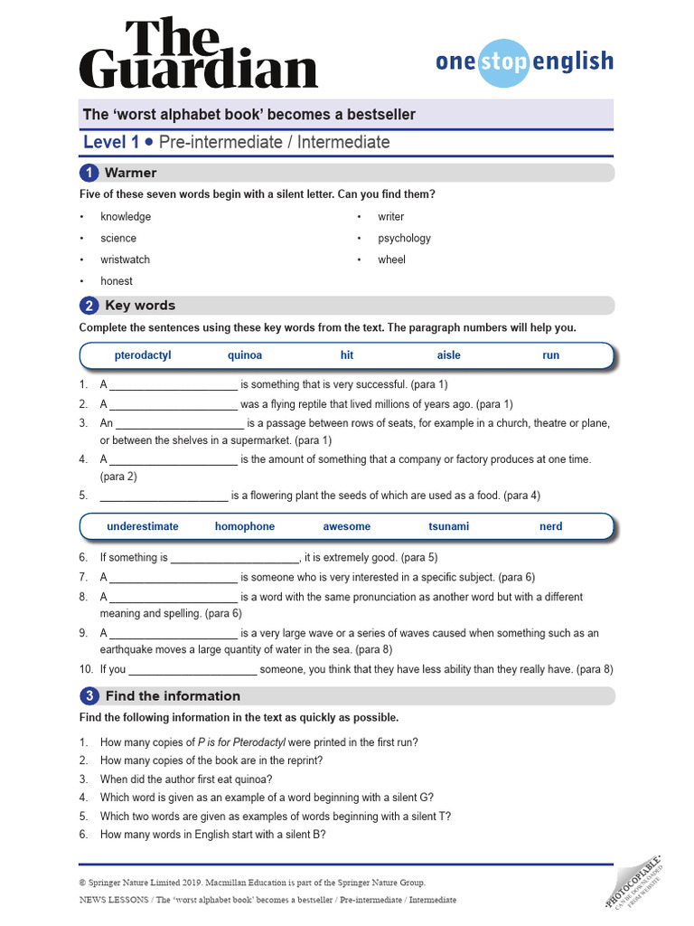 190124guardian Worst Alphabet Book Student | PDF | Linguistics