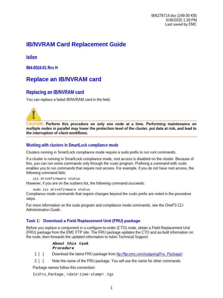 x400 Ib Nvram Card Replacement Guide | PDF | Computer Cluster ...