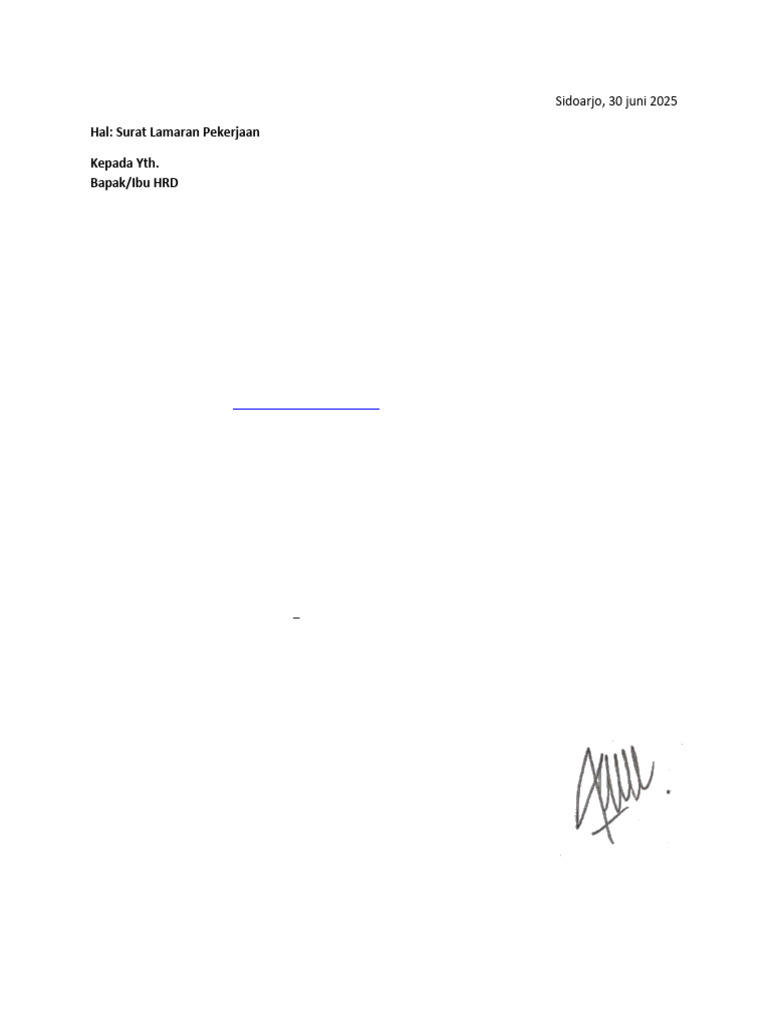 Surat Lamaran Caca | PDF