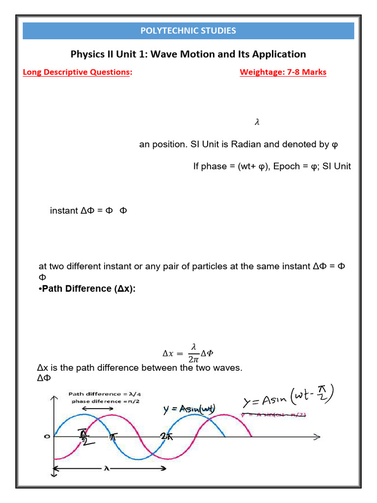 Physics Unit 1 Important Questions With Solutions - 58047465 - 2025 ...