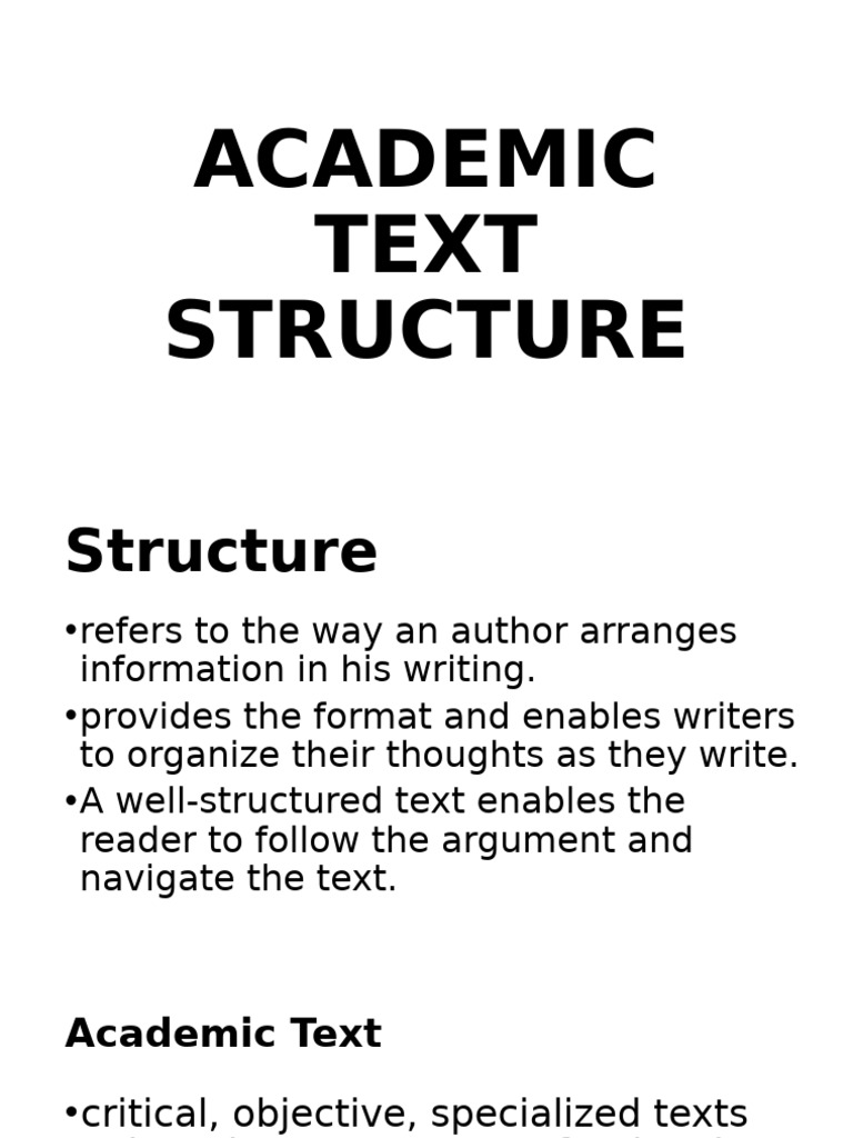 Common Structures of Academic Texts | PDF | Essays | Argument