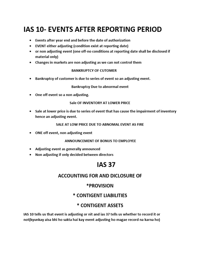 Ias 10 - Events After Reporting Period | PDF | Expense | Taxes