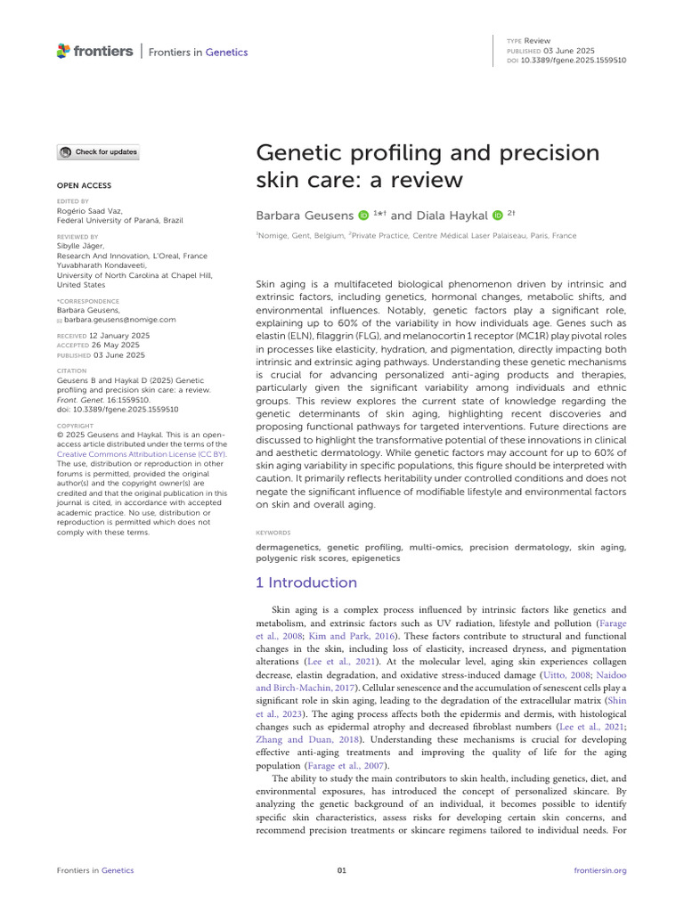 Geusens & Hakal - Frontiers in Genetics | PDF | Human Skin Color ...