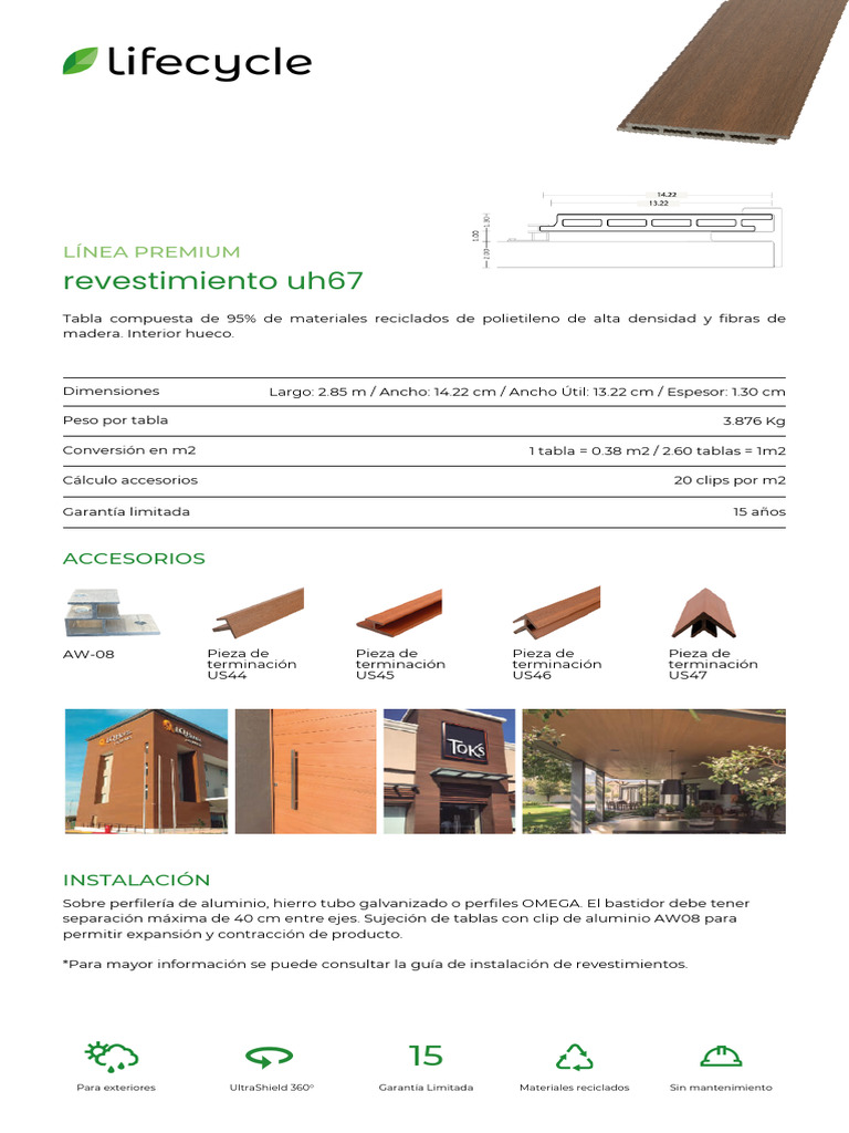 Revestimiento Plano UH67 | PDF