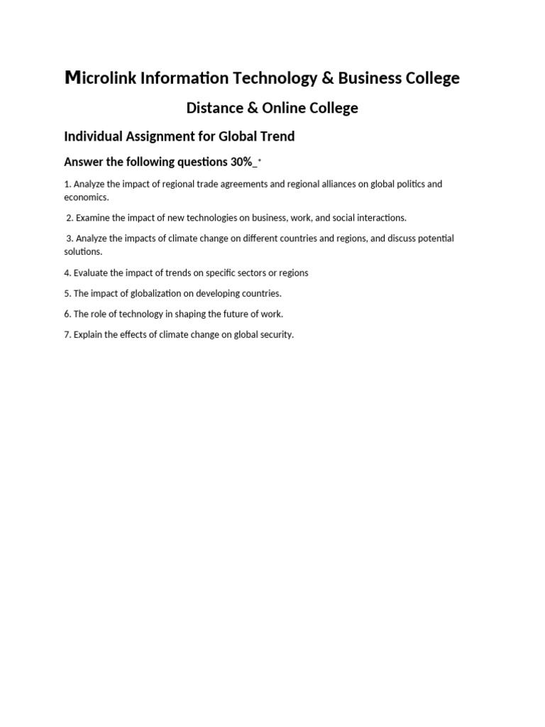 Global Trend Assignment | PDF