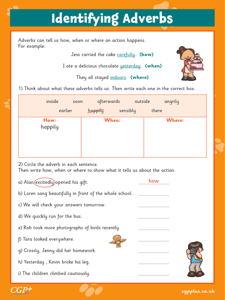 Identifying Adverbs (Year 3) Full Colour | PDF