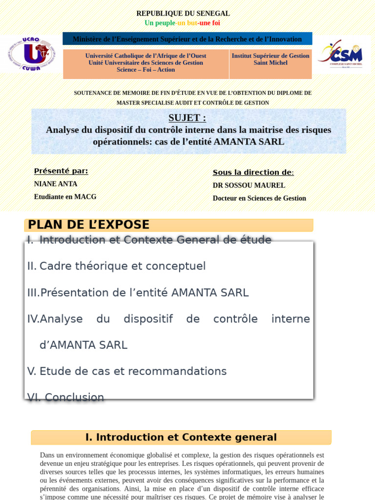 POWER POINT MACG 2 (1) | PDF | Contrôle interne | Risque opérationnel