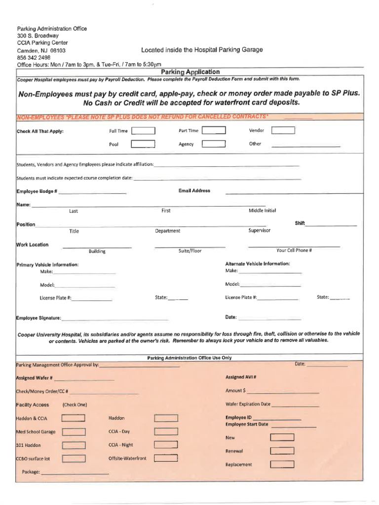 2024 Cooper Parking Application | PDF