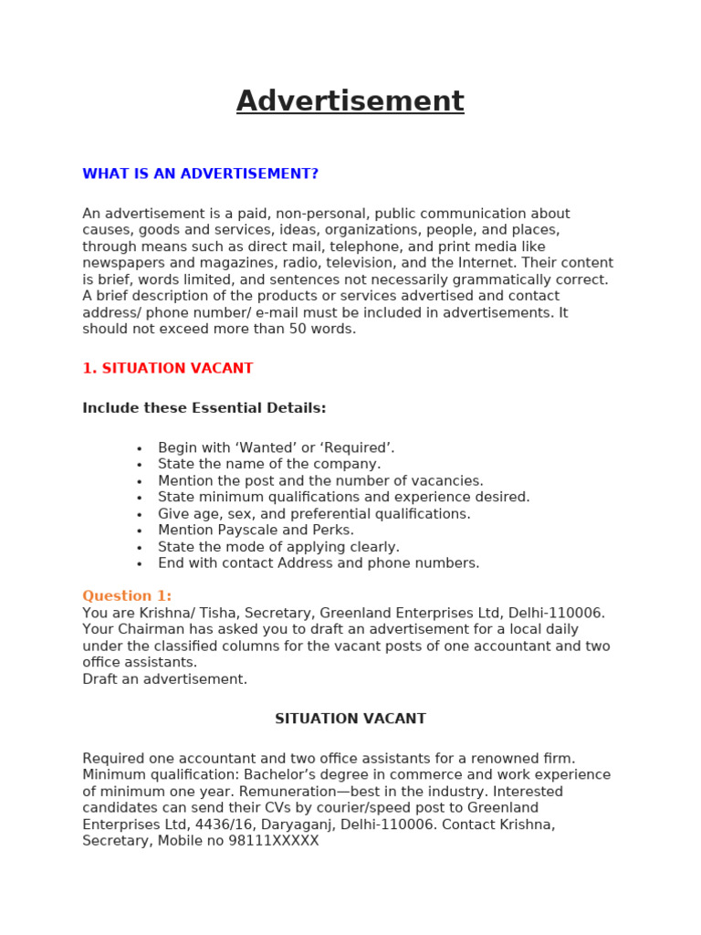 Advertisement Grammer English | PDF | Poster | Advertising