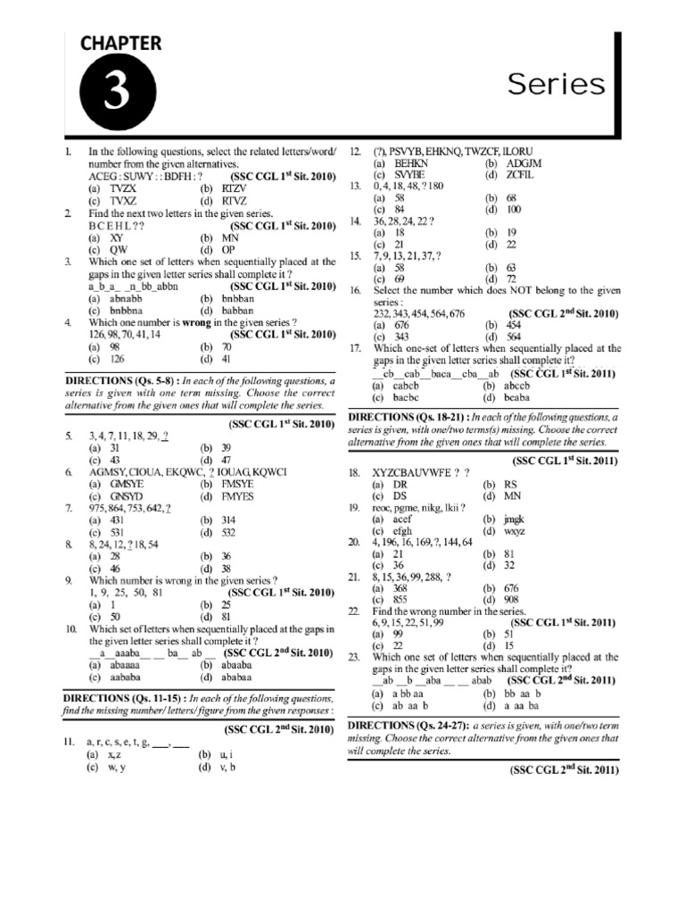 Series Analogy Class | PDF