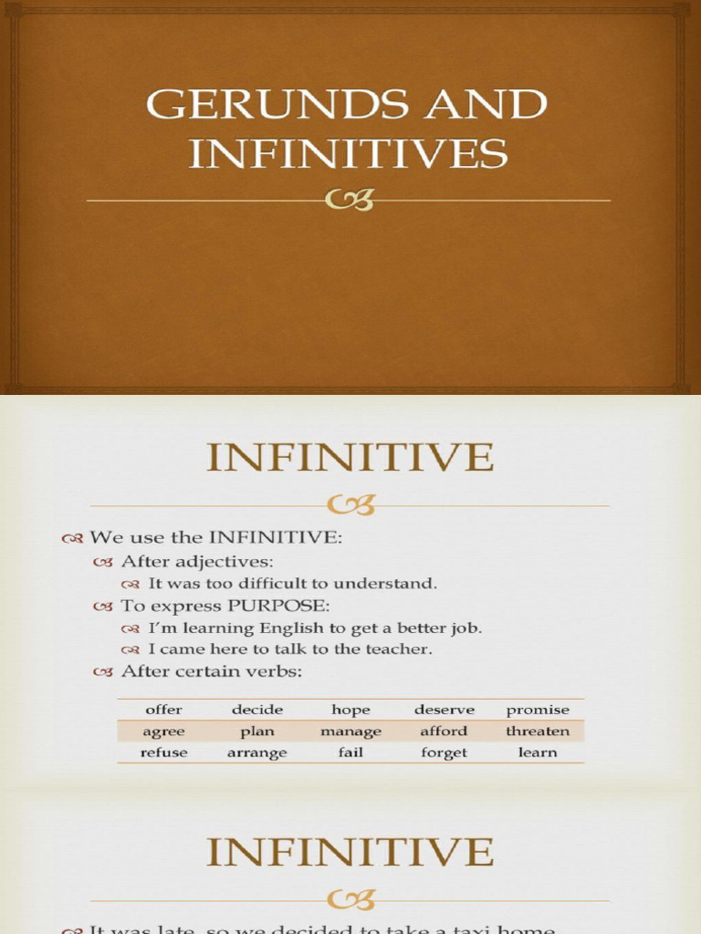 Gerund Infinitive | PDF