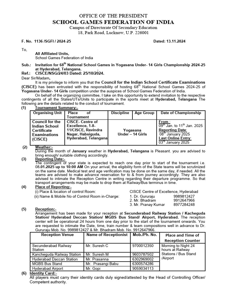 638671137663368403-Yoga U14 Girls Cisce | PDF | Lunch | Foods