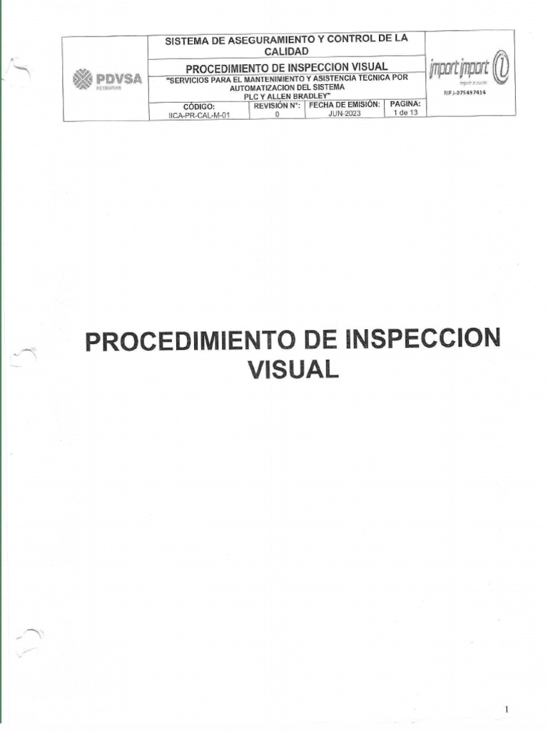 1 Inspeccion Visual | PDF