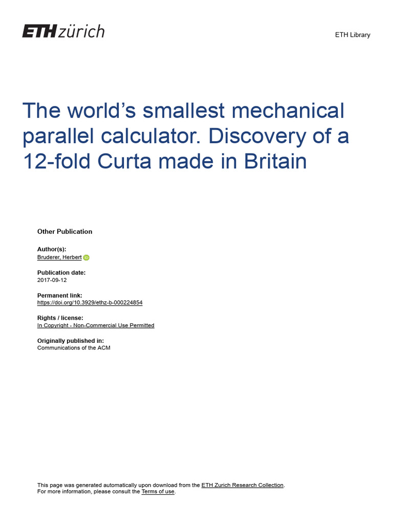 The World's Smallest Mechanical Parallel Calculator New Discovery 2017 ...