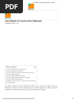 Unit Weight of Basic Construction Materials | PDF