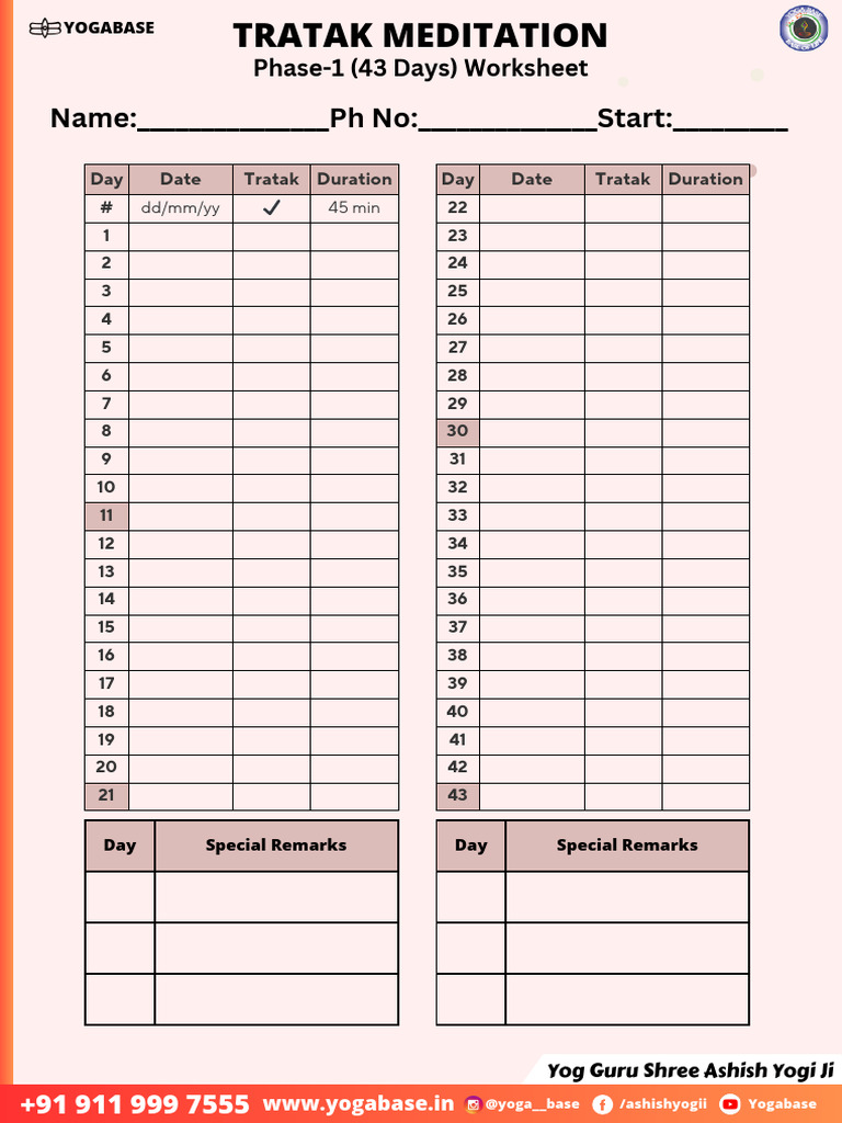Tratak Worksheet | PDF | Meditation | Mind–Body Interventions