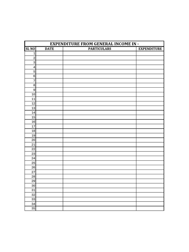 Expenditure Sheet | PDF