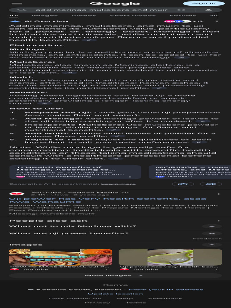 Add Moringa Mukobero and Muiri For Uji Power - Google Search | PDF ...