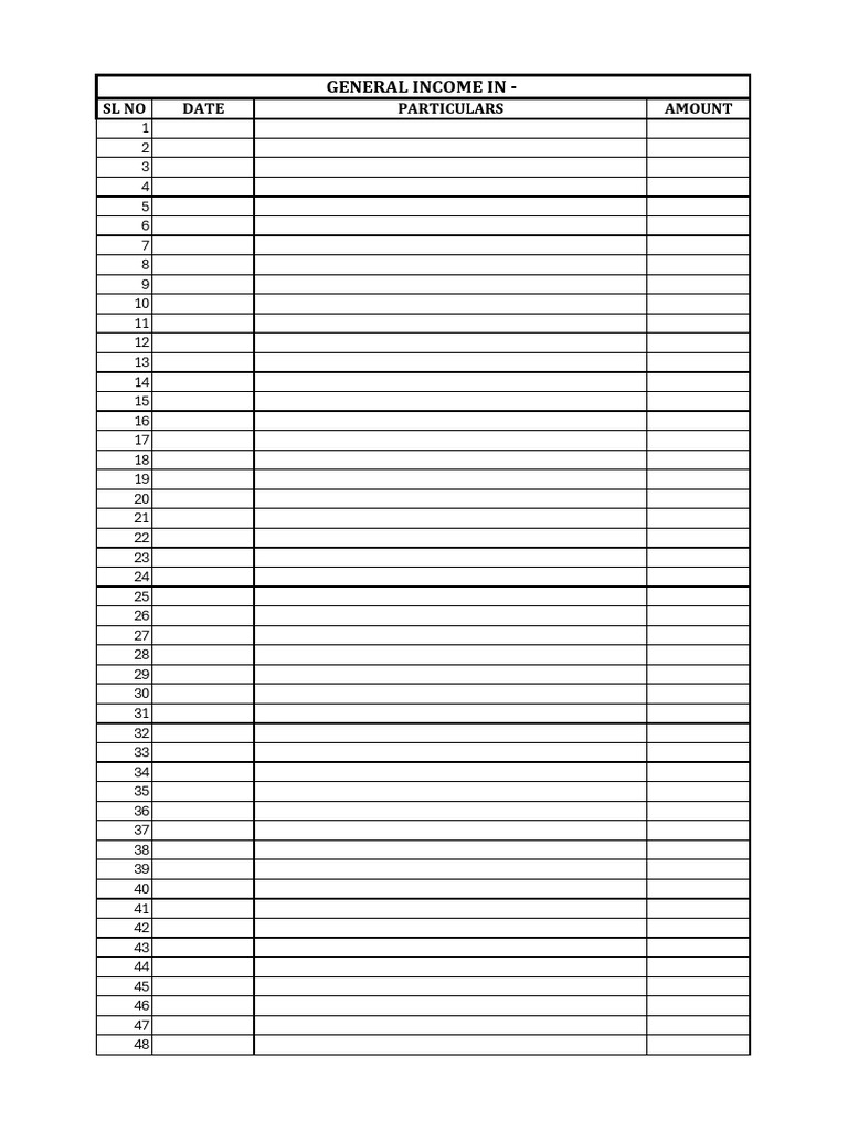 General Income Sheet | PDF