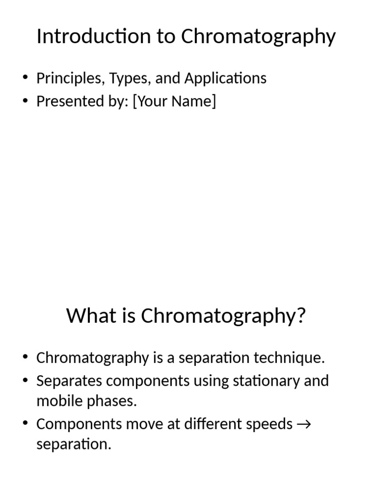 Chromatography Presentation | PDF