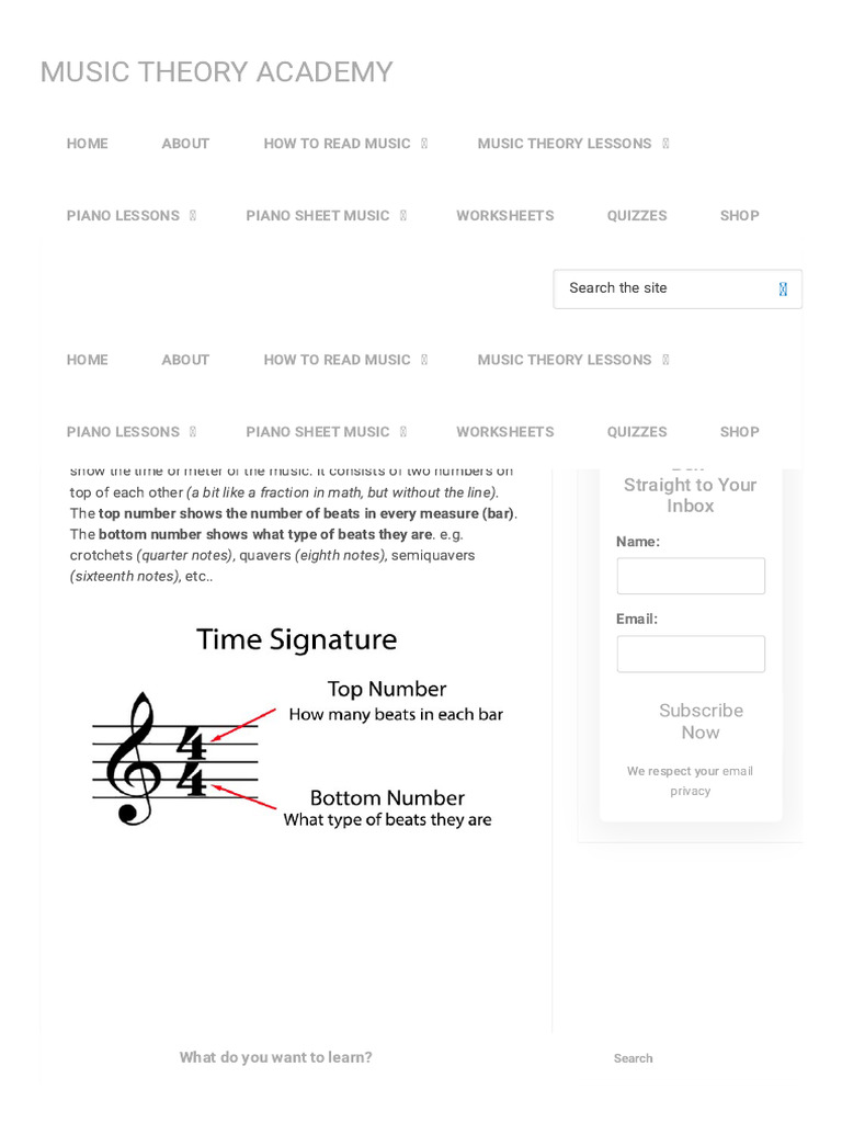 Time Signatures - Music Theory Academy - What Is A Time Signature | PDF ...
