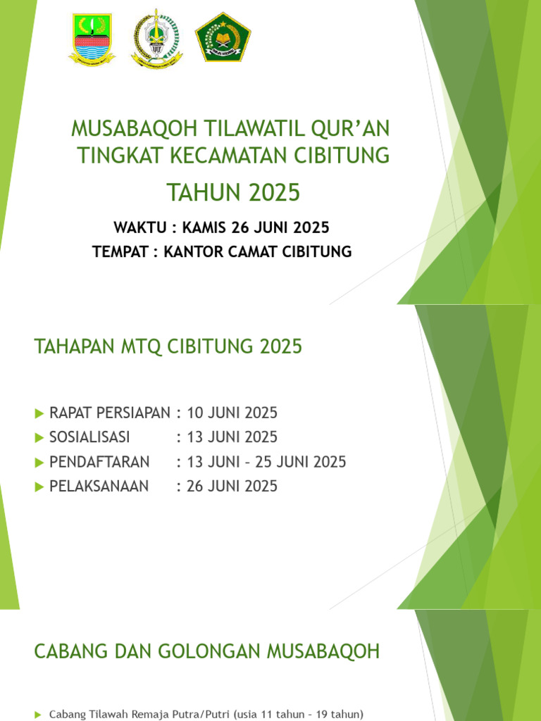 Juknis MTQ 2025 Kec Cibitung | PDF