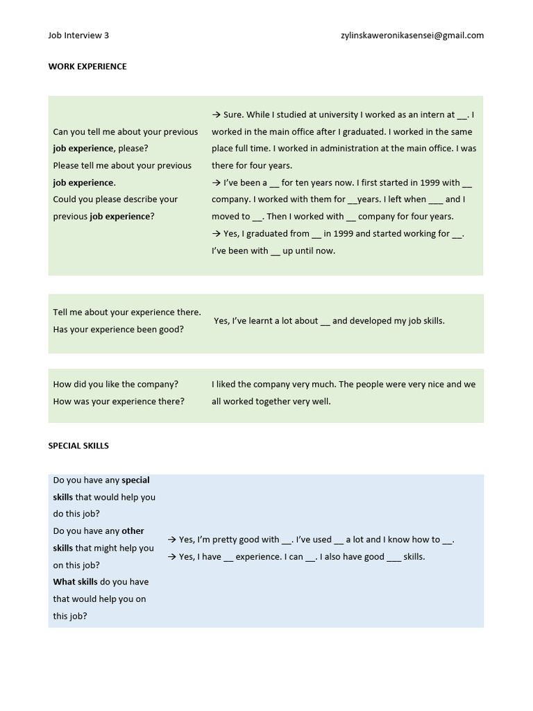 Job Interview Experience Insights | PDF
