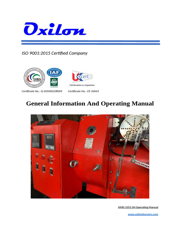 Oxilon Burner Manual 3355 | PDF | Pump | Manufactured Goods